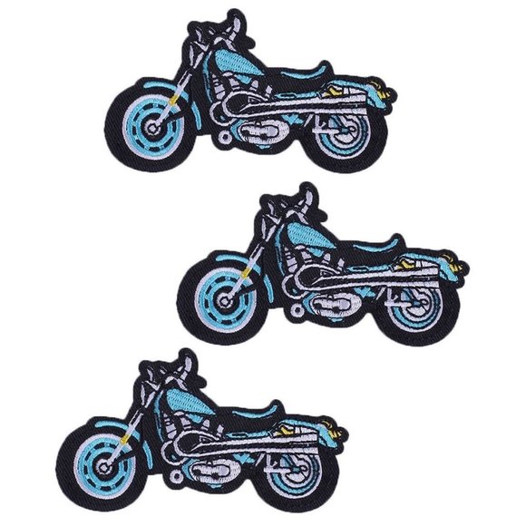 Accessories | New 3pack Blue Motorcycle Badges Iron On Patches | Poshmark